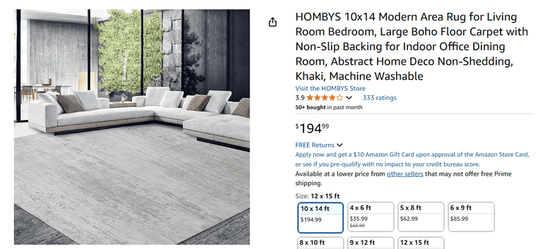 HOMBYS 10x14 Modern Area Rug | Open Box | (See Condition Notes) - Rio ...