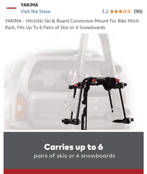 YAKIMA HitchSki Hitch Bike Rack Snowsport Adapter | Open Box | (See ...
