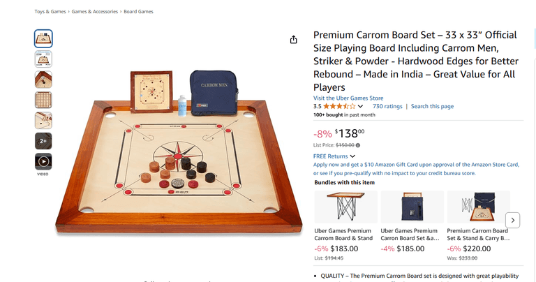 Uber Games Carrom Board | Open Box | (See Condition Notes) - Rio Grande ...