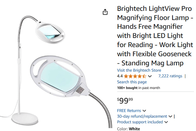 Brightech LightView Pro Magnifying Floor Lamp | Open Box | (See ...