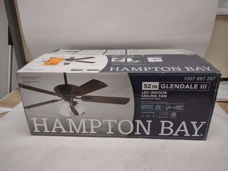 Hampton Bay Glendale III 52 in. Ceiling Fan | Open Box | (See Condition ...