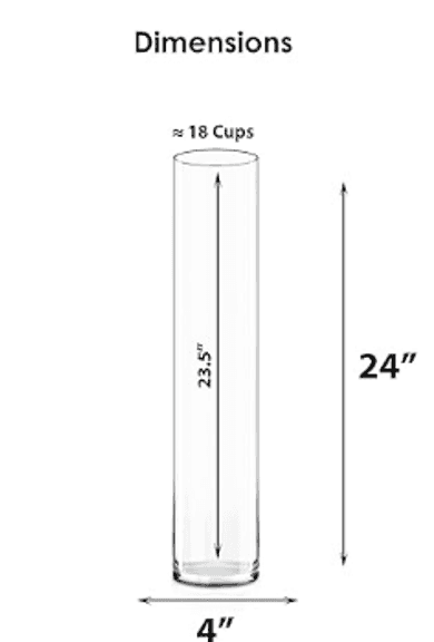 CYS Excel Clear Glass Cylinder Vase (H:24" D:4") | Open Box | (See ...