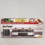 Sunvivi Slow Cooker, Triple Slow Cooker Buffet Server and Food Warmer ...
