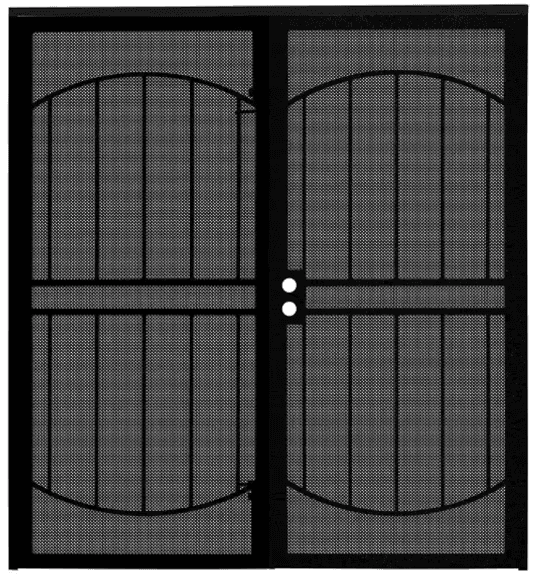 Unique Home Designs 72 in. x 80 in. Arcada Black Surface Mount Outswing ...