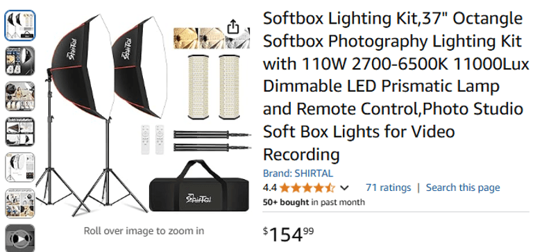 Softbox Lighting Kit,37" Octangle Softbox Photography Lighting Kit ...