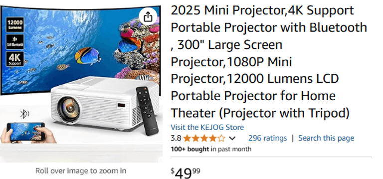 2025 Mini Projector | Open Box | (See Condition Notes) - Rio Grande Trade