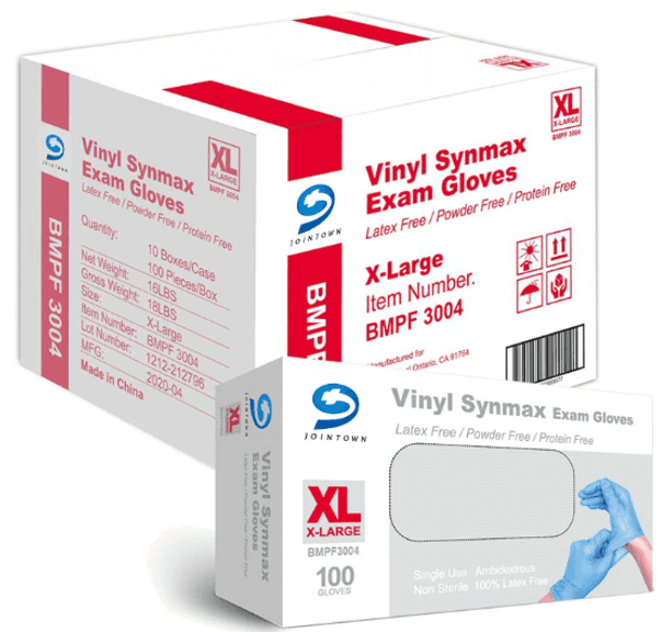 Basic Synmax Vinyl Exam Gloves Disposable Exam Gloves Black | Open Box ...