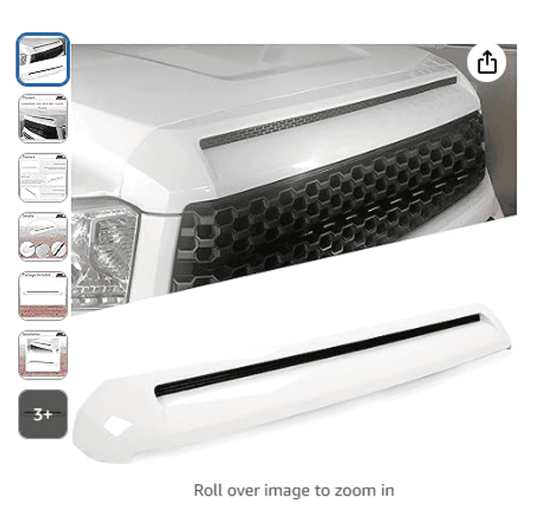 HECASA White Painted Hood Molding Hood trim Compatible with 2014-2021 ...