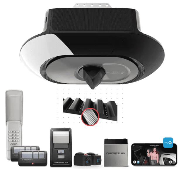 Chamberlain Secure View 3/4 HP LED Quiet Belt Drive Smart Garage Door ...
