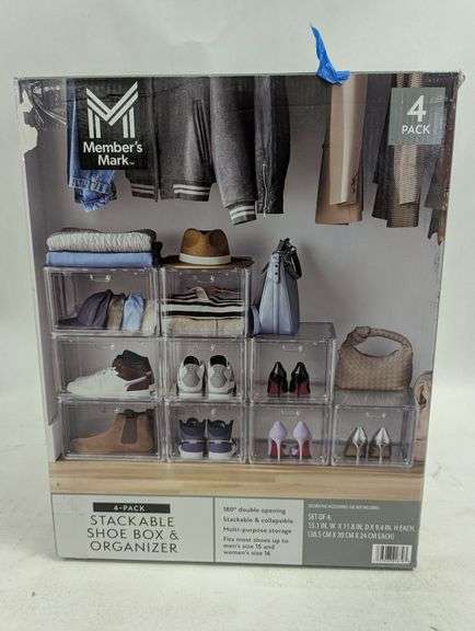 Members Mark 4 Pack Stackable Shoe Box & Organizer | Like New - Rio ...