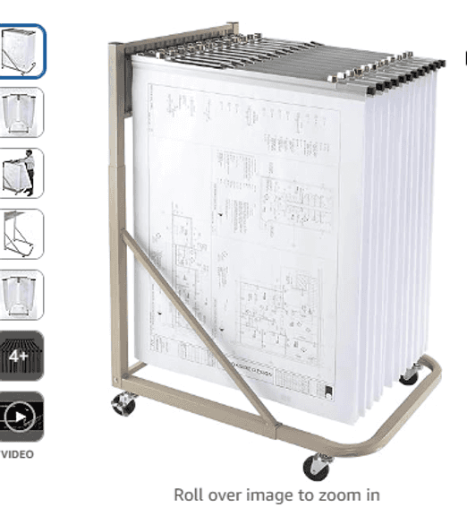 Brookside Design Mobile Blueprint Storage Rack | Open Box | (See ...