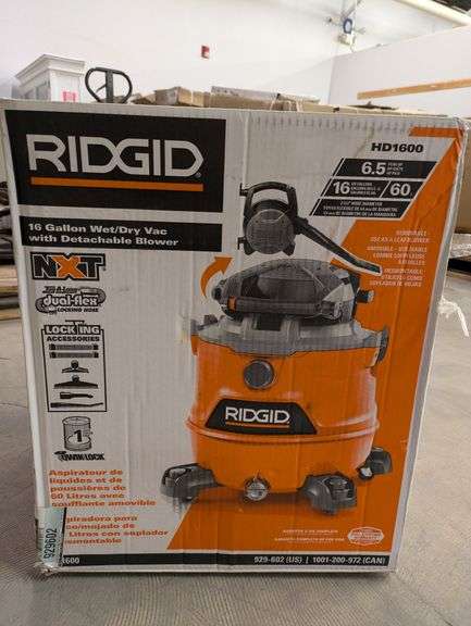 RIDGID 16 Gallon 6.5 Peak HP NXT Shop Vacuum Wet Dry Vac | Open Box ...