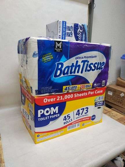 Bathroom Bundle : Pom Tissue 45Rolls w/ Ultra Premium Tissue 45 Rolls ...