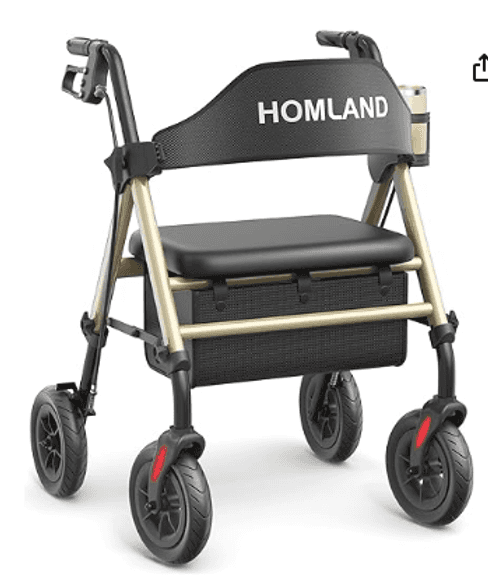 HOMLAND 4 Wheel Foldable Rollator Walker | Like New | (See Condition ...