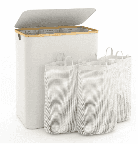 XL 3 Section Hamper w/ Lid, 160L | Open Box - Rio Grande Trade