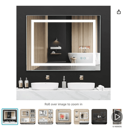 36"x 28" LED Bathroom Mirror with Light | Like New - Rio Grande Trade
