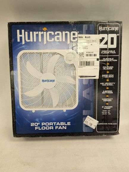 Hurricane 20'' Portable Floor Fan | Damaged | (See Condition Notes ...