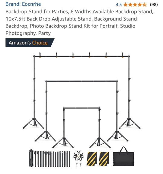 10x7.5ft Backdrop Stand For Parties | Open Box | (See Condition Notes ...
