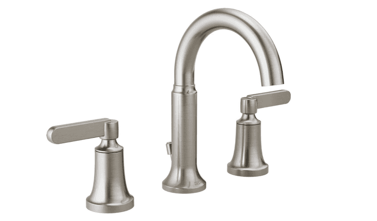 Delta Alux SpotShield Brushed Nickel 2-Handle Widespread WaterSense Bathroom Sink Faucet with ...