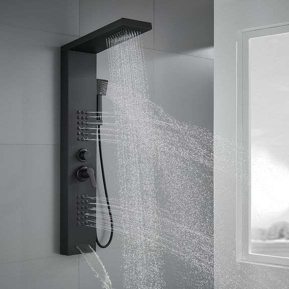 Shower Panel Tower System with Rainfall Shower Head | Like New | (See ...