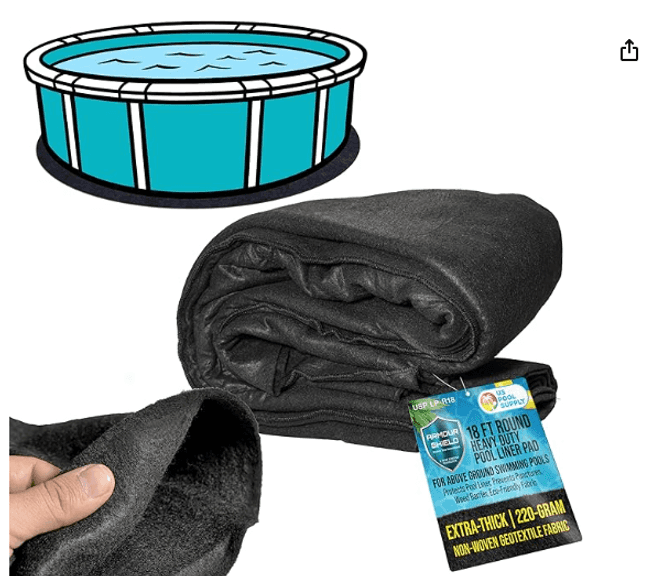 U.S. Pool Supply Armour Shield 18-Foot Round Heavy Duty Pool Liner Pad ...