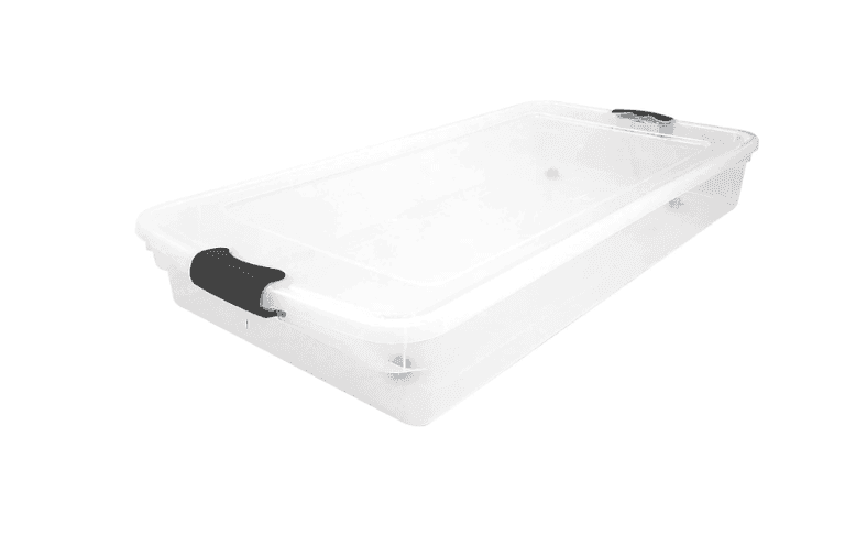 Homz 60 Quart Underbed Storage Container Bin with Latching Lid ...