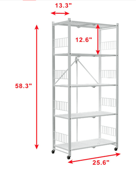 MOLYHOM Folding Storage Shelves, 5-Tier White | Open Box | (See ...