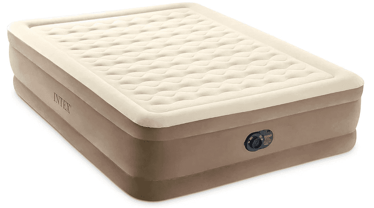 Intex Dura-Beam Deluxe Ultra Plush Air Mattress w/ Built-in Electric Pump 18" Height, Queen ...