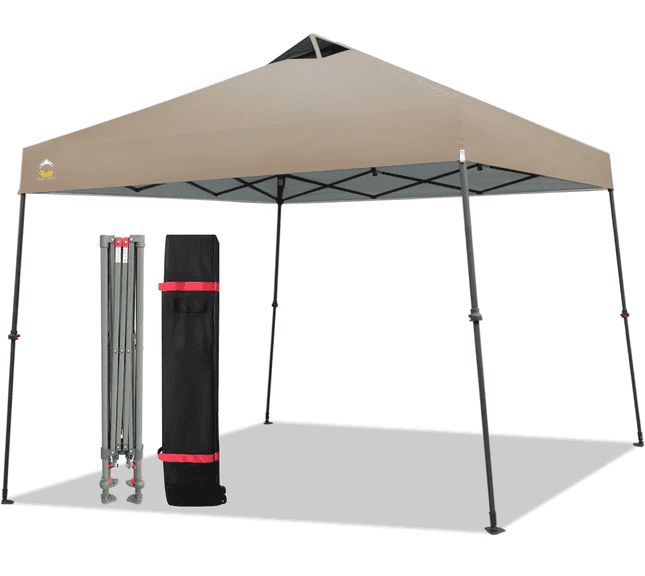 CROWNSHADES 9' x 9' Beige Pop-Up Canopy | Like New | (See Condition ...