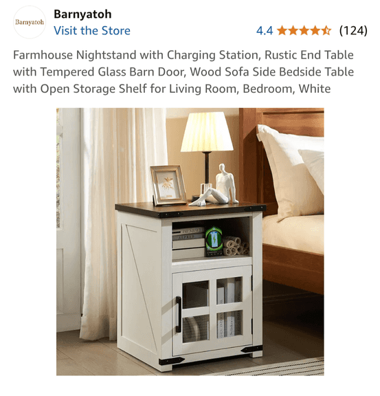 Farmhouse Charging Night Stand | Open Box | (See Condition Notes) - Rio ...