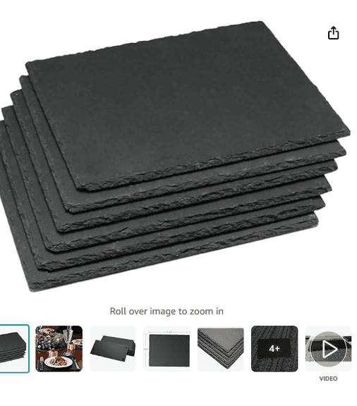 6 Pack 10 x 8 Inch Slate Cheese Board Slate Charcuterie Boards Slate ...