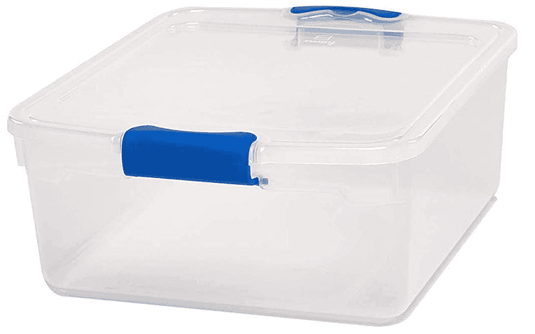 HOMZ 4-Pack Small Clear Plastic Storage Bins 15.5 Quart | Damaged ...