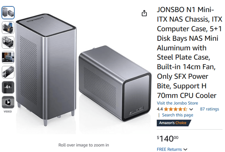 JONSBO N1 Mini-ITX NAS Chassis, ITX Computer Case, 5+1 Disk Bays | Like ...