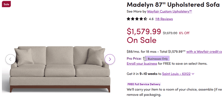 Madelyn 87'' Upholstered Sofa | Open Box - Rio Grande Trade