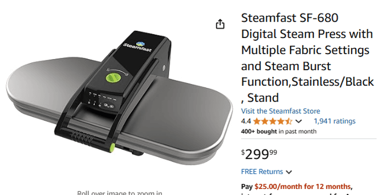 Steamfast SF-680 Digital Steam Press with Multiple Fabric Settings and ...