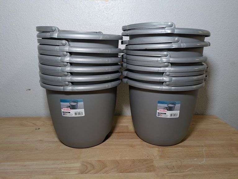 Sterilite 10 Qt. Spout Pail Classic Titanium, Set of 12 | Open Box ...