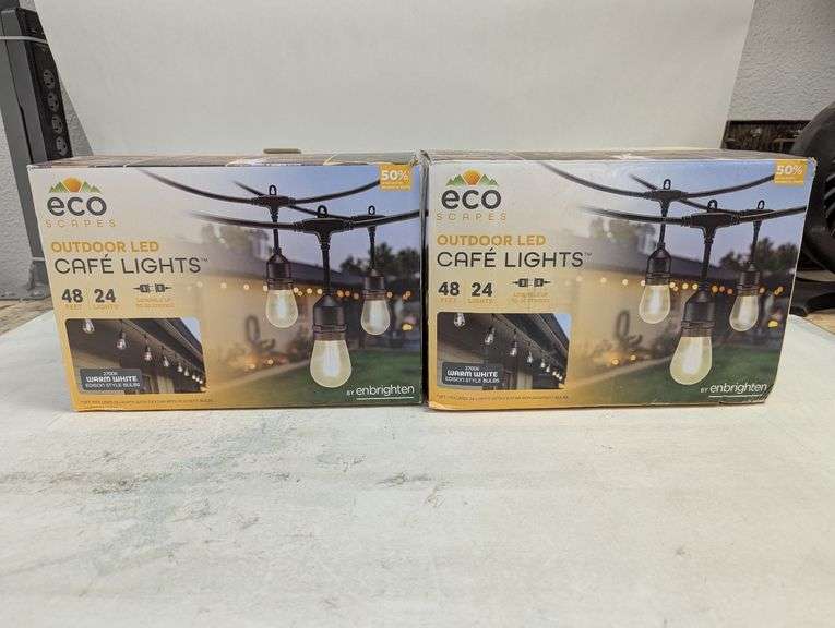 Eco Scapes Outdoor LED Cafe Lights | Open Box | (See Condition Notes ...