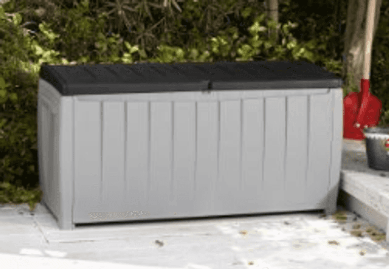 Keter Plastic Storage Box w/ Seat, 340 Lt. | Open Box - Rio Grande Trade