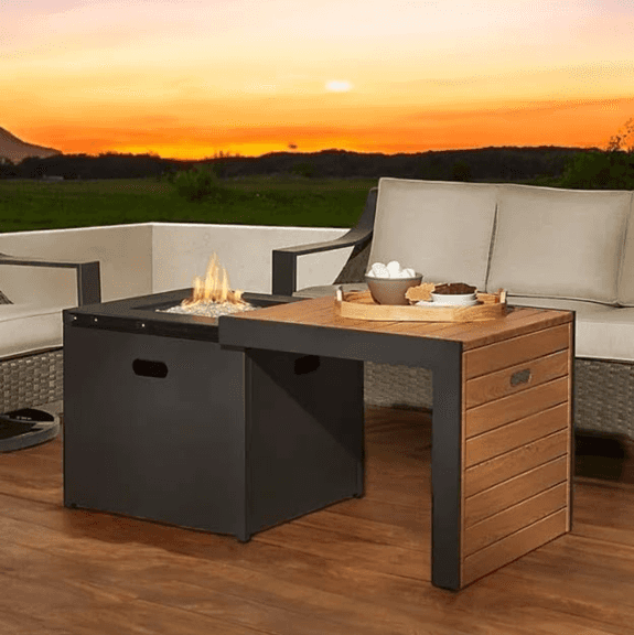 Members Mark Outdoor 31'' Gas Fire Pit With Sliding Table | Open Box ...