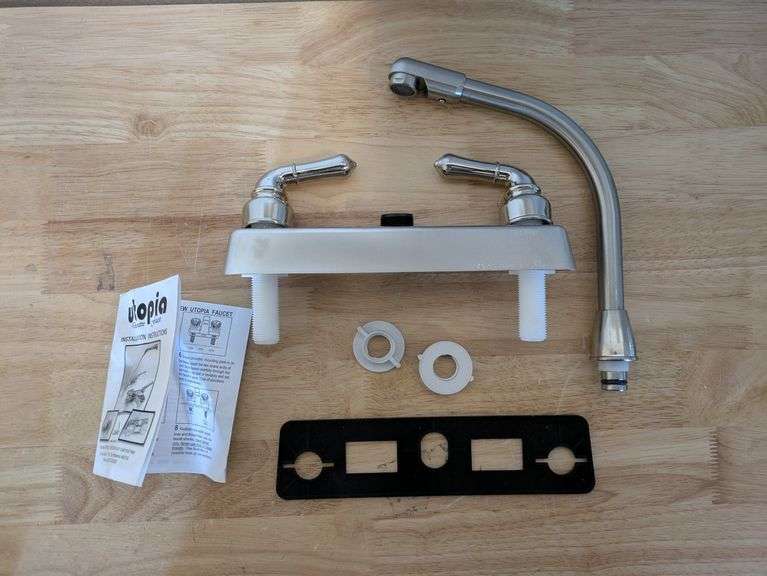 Utopia 8" High Rise Kitchen Faucet, Brushed Nickel | Open Box - Rio ...