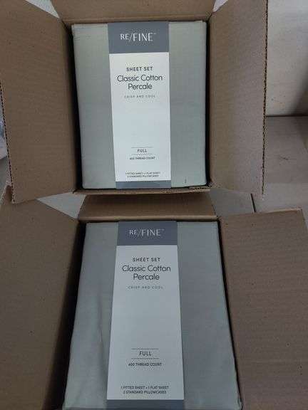 Re/Fine 400TC Classic Cotton Sheet Set, Full | Open Box - Rio Grande Trade