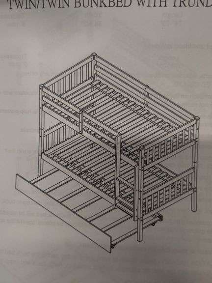 Twin Bunk Bed w/ Trundle, Missing Box 2 of 2 | Open Box | (See ...