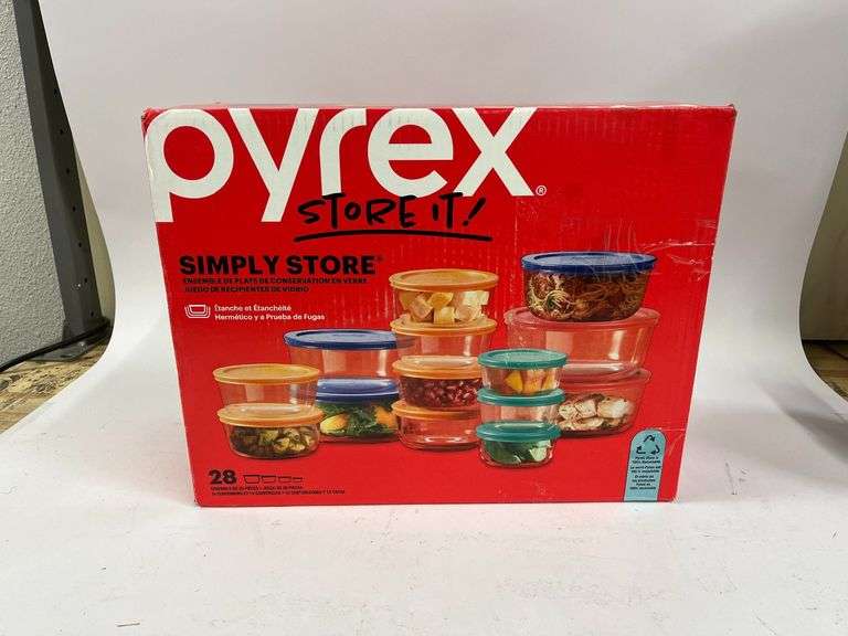PYREX Glass Storage Set, 28pc | Open Box | (See Condition Notes) - Rio ...