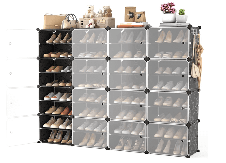 WEXCISE Portable Shoe Rack with Door, 64 Pairs | Open Box | (See ...