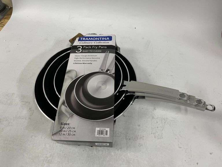 TRAMONTINA Fry Pan Pack, 3pk | Open Box | (See Condition Notes) - Rio ...