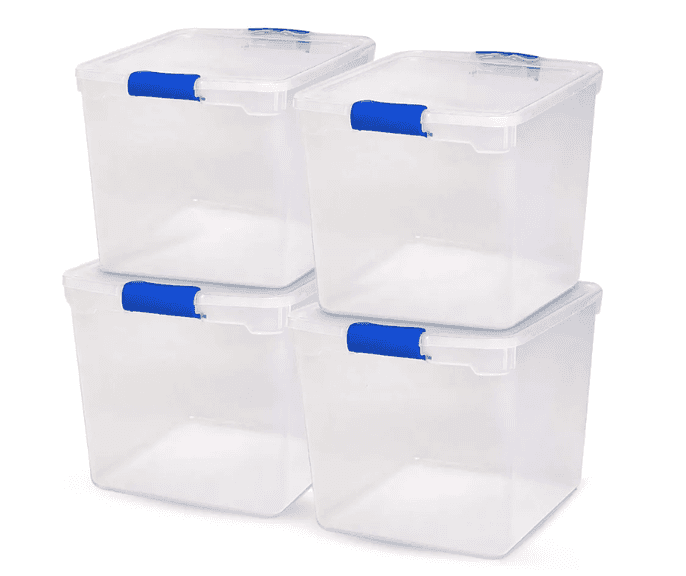 Homz Secure Latch Large Clear Stackable Storage Container Bin, 31 Quart ...