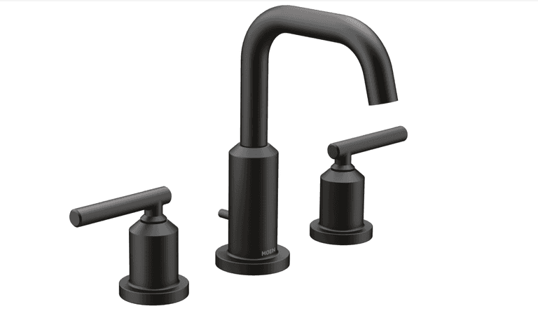 Moen T6142BL Gibson Two Handle 8-Inch Widespread High Arc Modern ...