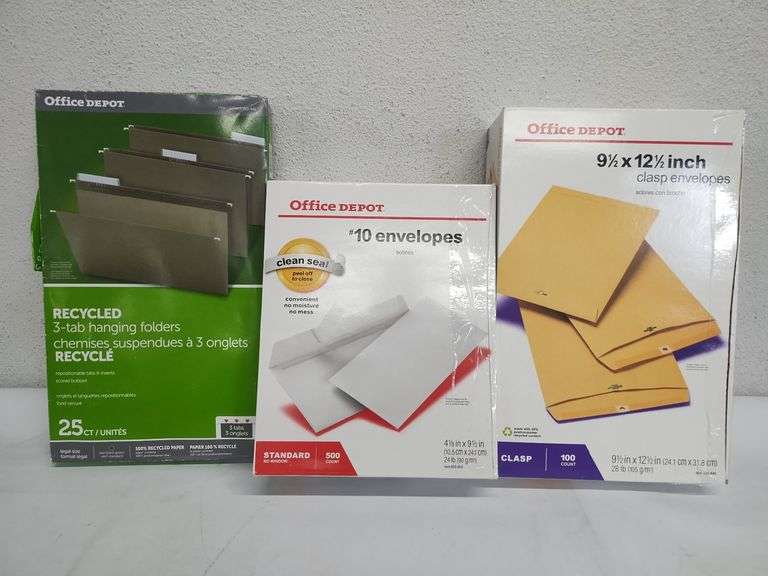 Office Depot #10 Envelopes 500 Count, 9.5x12.5 Clasp Envelopes 100 ...