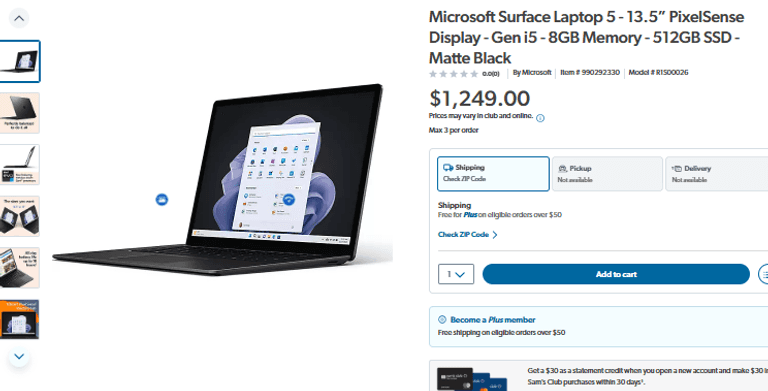 Microsoft Surface Laptop 5 - 13.5” PixelSense Display - Gen i5 - 8GB ...