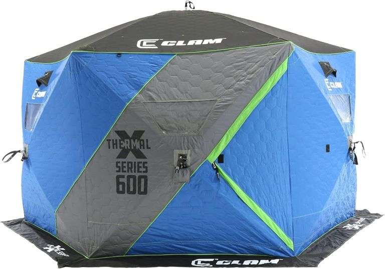 Clam X-600 Thermal Hub Portable Ice Shelter | Open Box | (See Condition ...